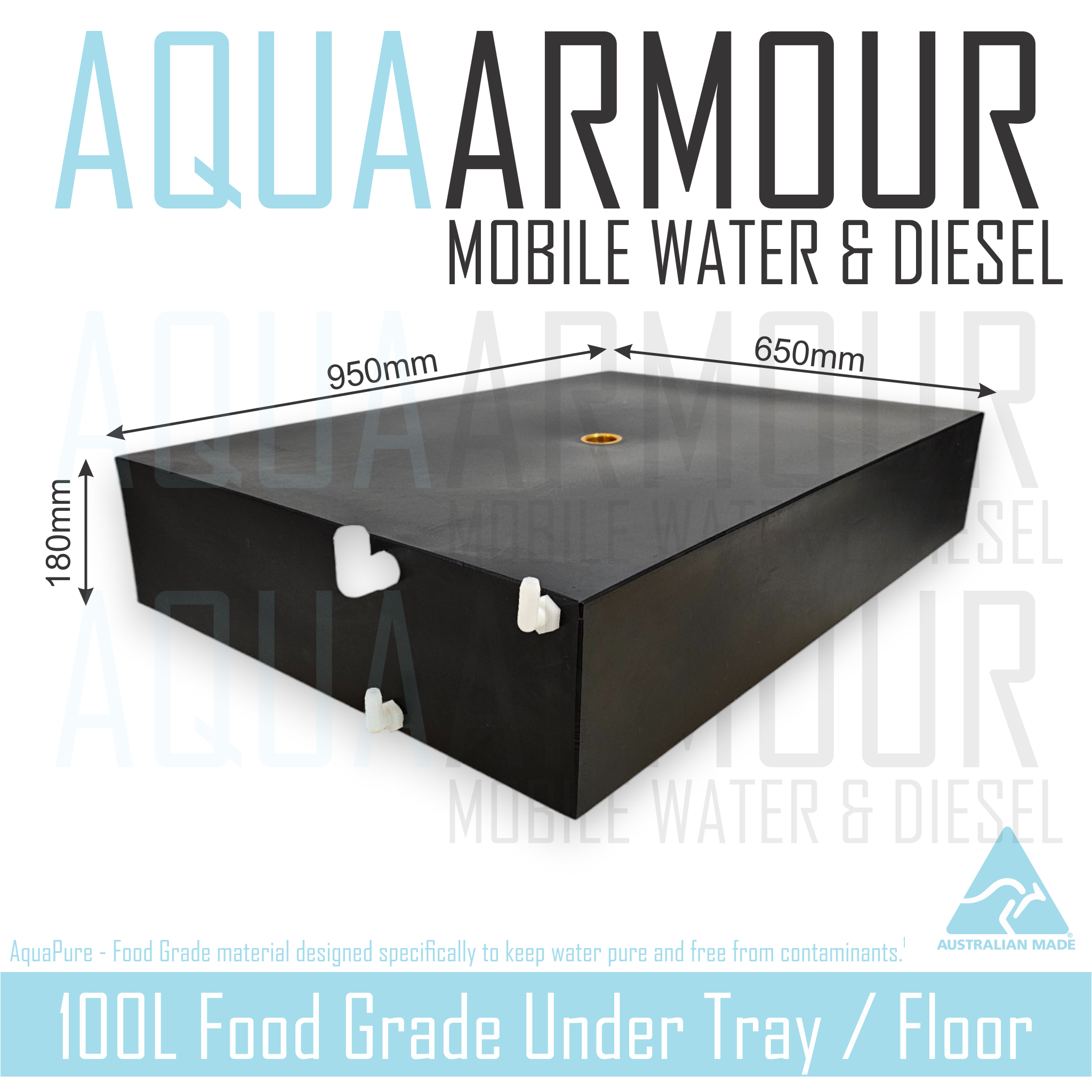100L Slimline Water Tank (95x65x18) - Australian Made and Owned. – Aqua ...