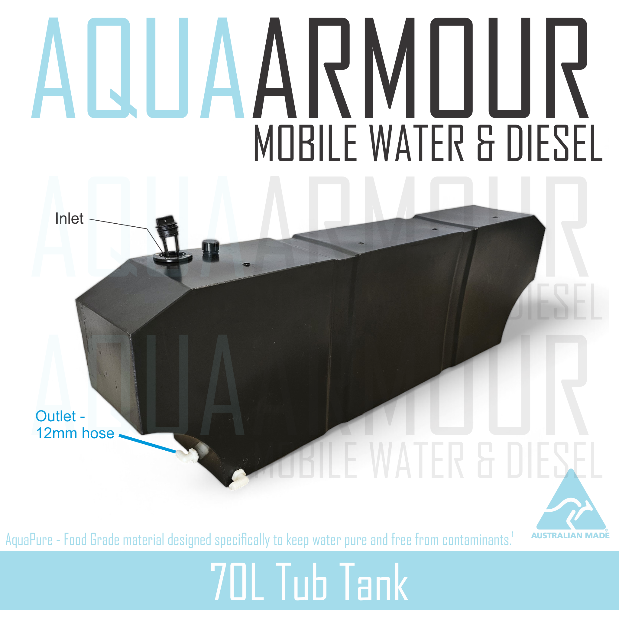70L Fresh Water Headboard Tank - Australian Made, Sale on Now! – Aqua ...