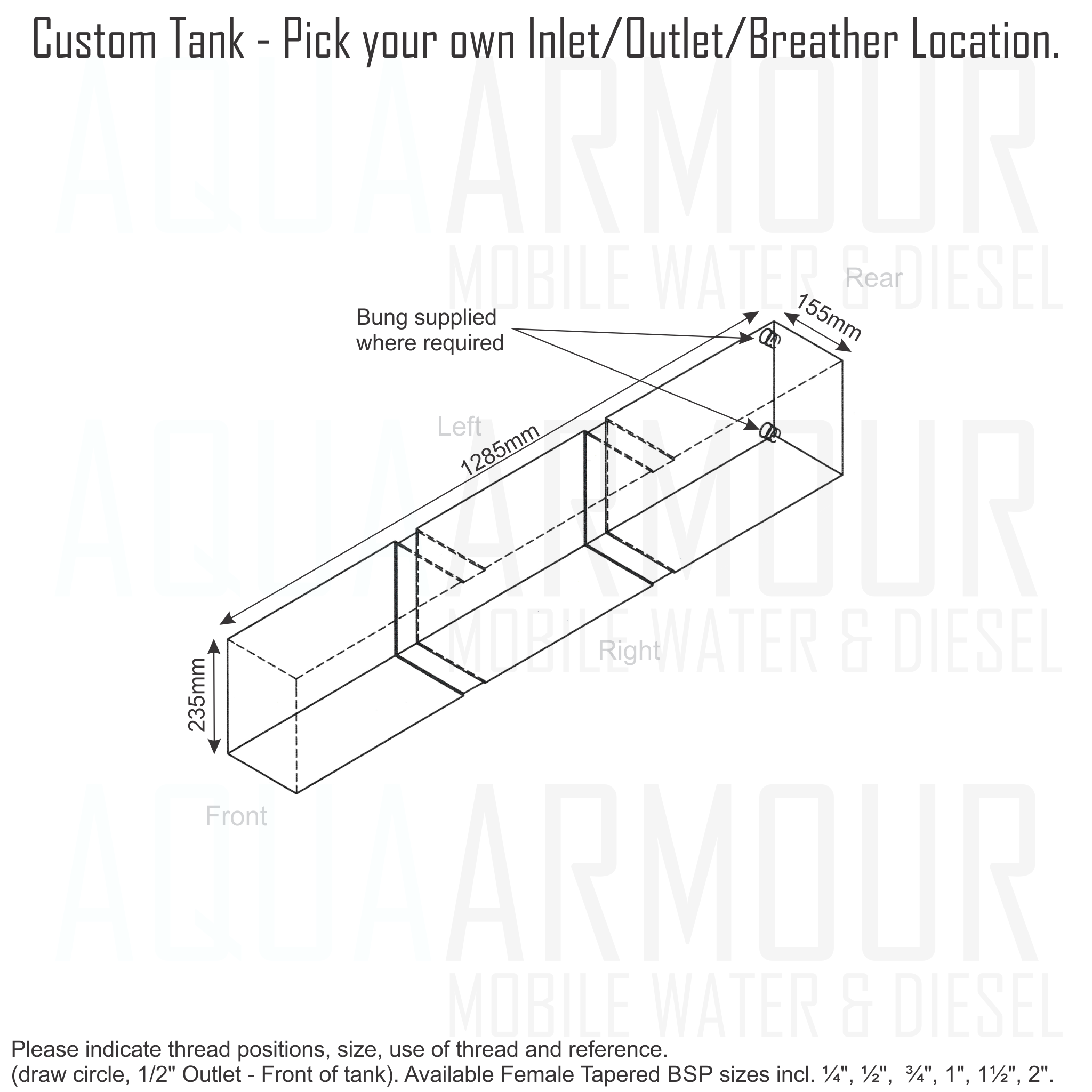 AAM38 - 38L Mercedes Benz Sprinter Grey Water Tank – Aqua Armour